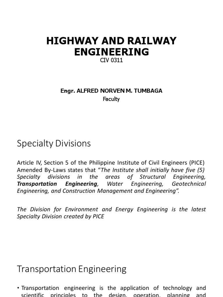 Highway and Railway Engineering Introduction | PDF | Transport ...
