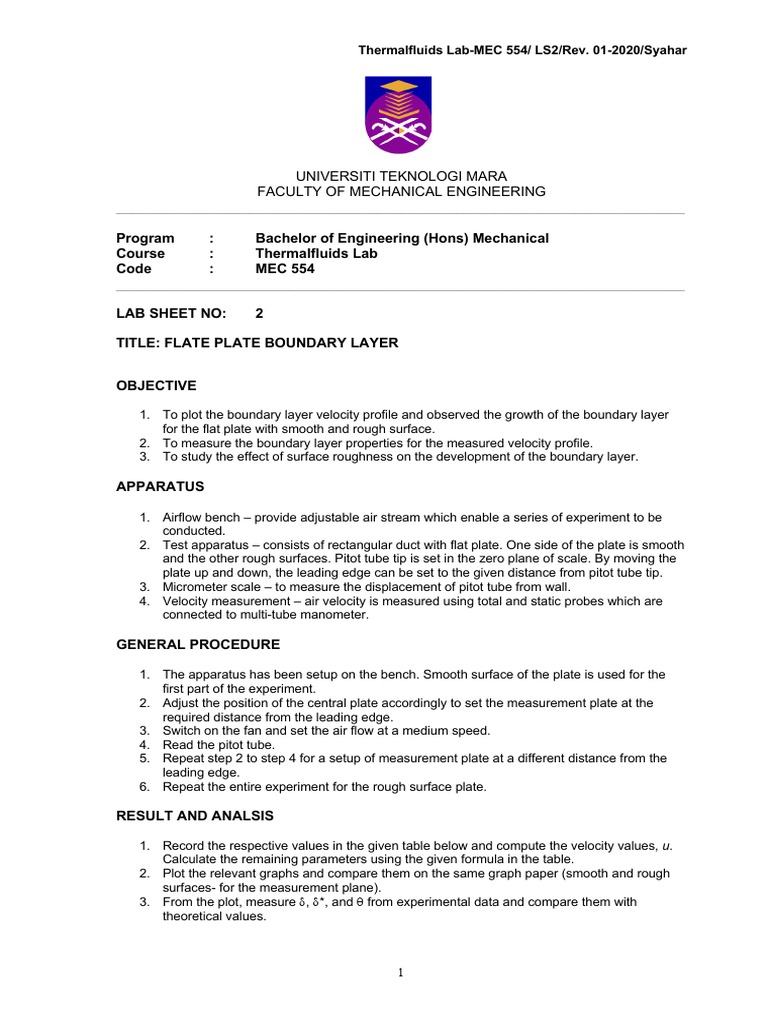 Flate Plate Boundary Layer | Download Free PDF | Boundary Layer | Continuum Mechanics