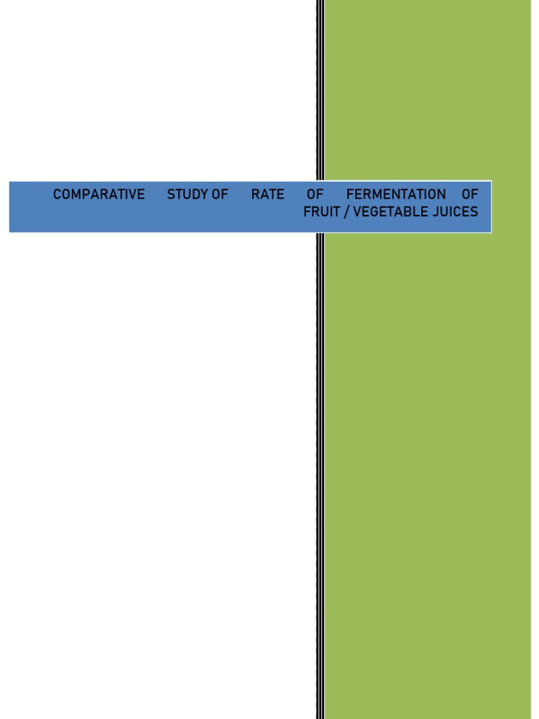 Comparative Study of Rate of Fermentation | PDF | Fermentation | Yeast