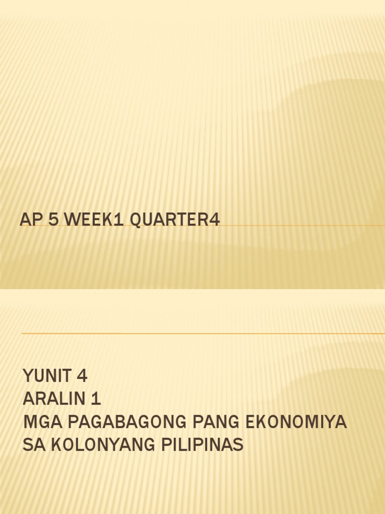 AP 5 Week1 Quarter4 | PDF