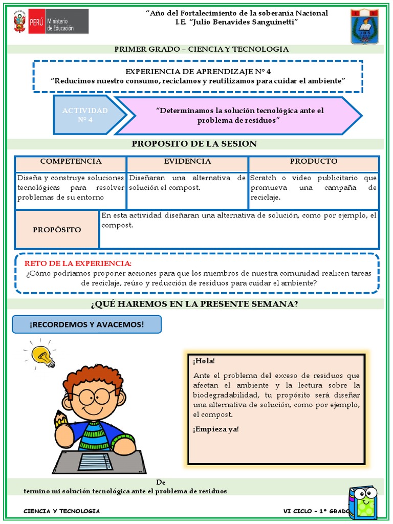 (1y2) 4 Actividad de Cyt #04 | PDF | Compost | Residuos