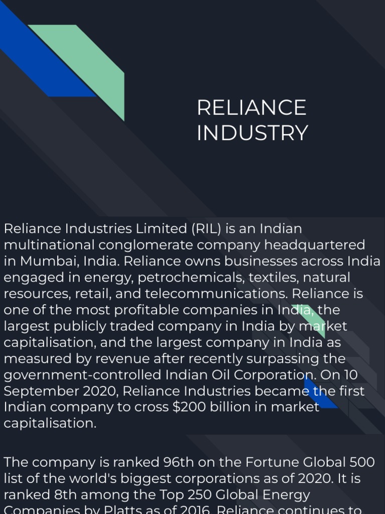 Reliance Industry | PDF | Economies | Business