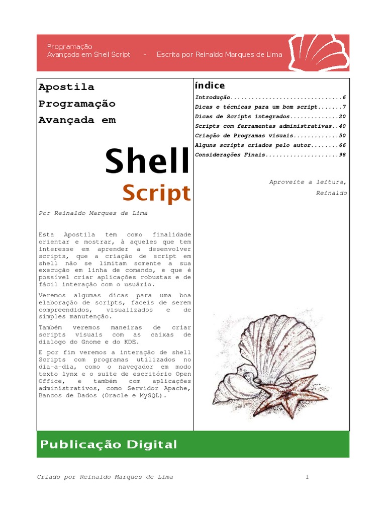 Apostila Programacao Avancada em Shell | PDF | Linguagem de script | Shell (informática)