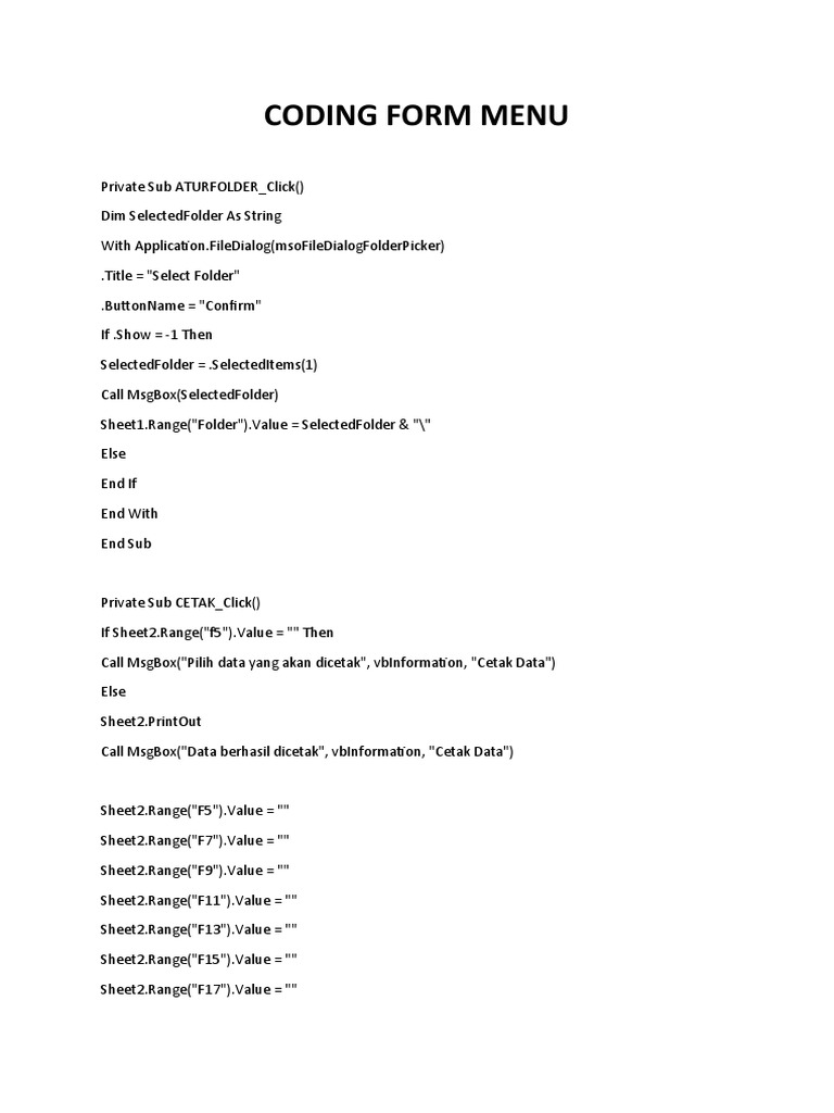 Coding Form Menu | PDF | Computer Programming | Software