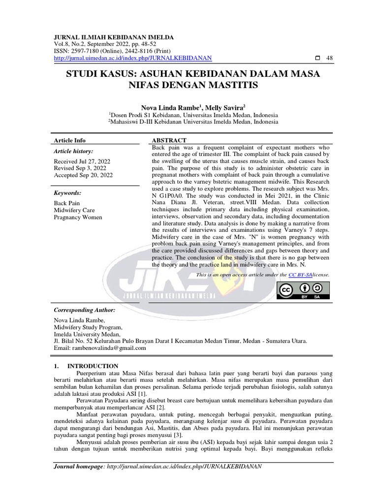 Midwifery Care for Postpartum Mastitis | PDF | Obstetrics | Midwifery