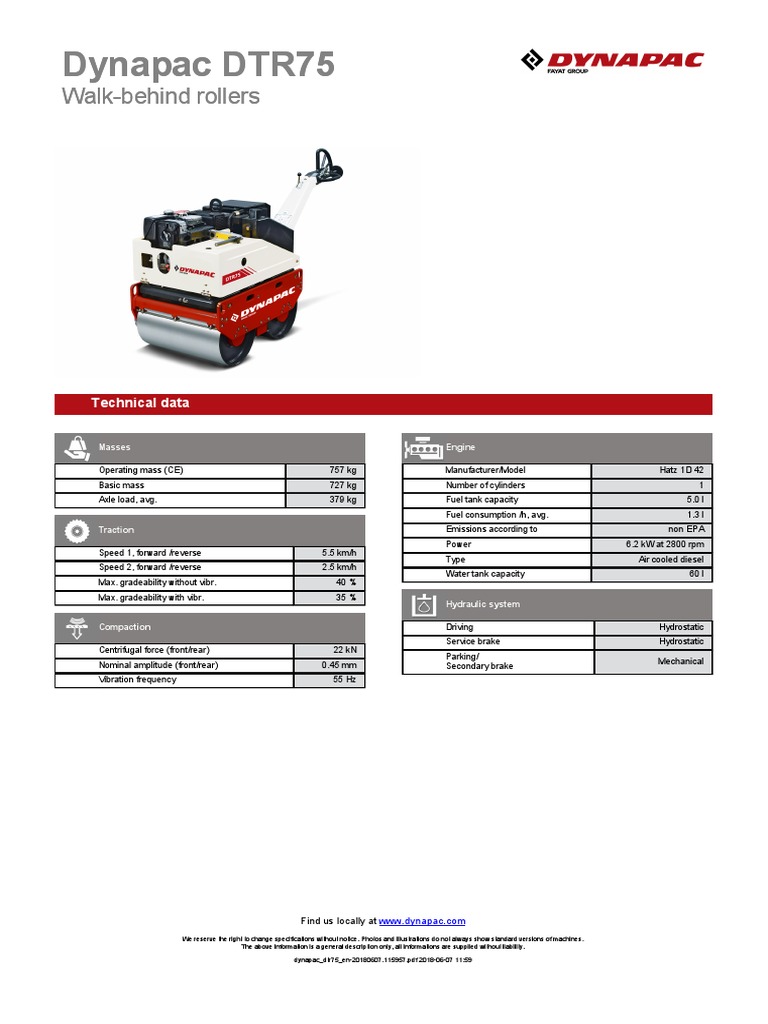 Dynapac DTR75 | PDF | Brake | Automotive Technologies