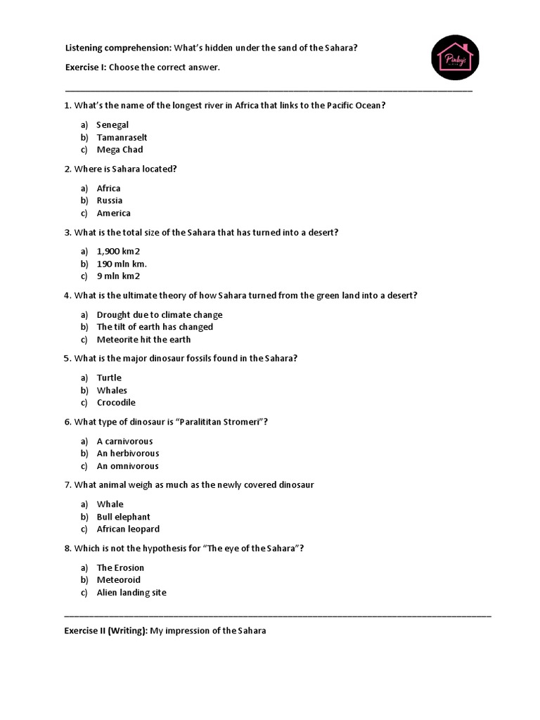 Sahara: Geography and Fossils Quiz | PDF