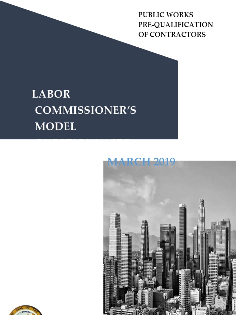 Pre Qualification of Contractors Model Questionnaire | PDF ...
