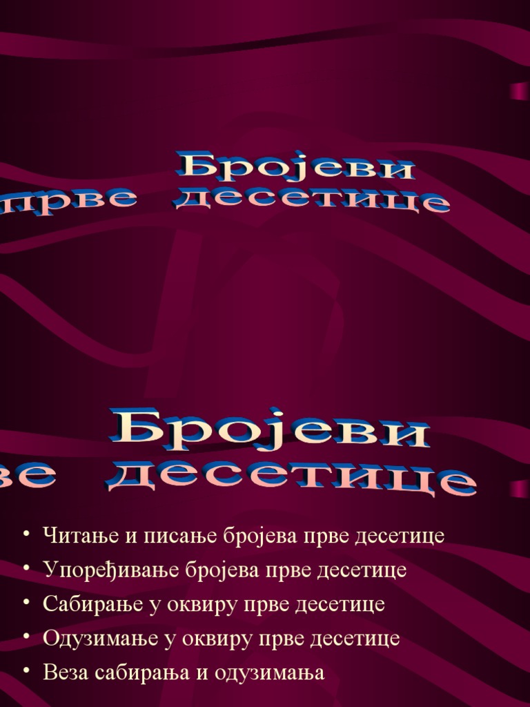 Brojevi Do 10 Prezentacija | PDF
