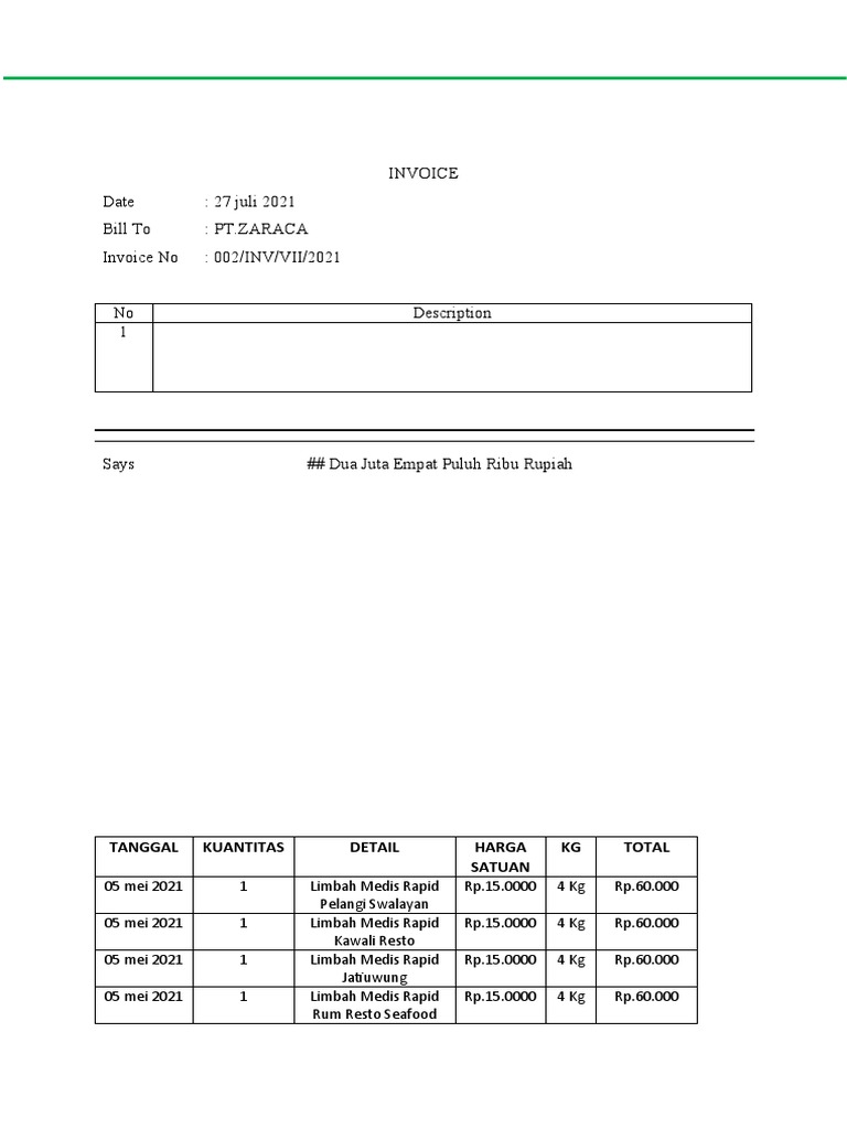 INVOICE Limbah | PDF