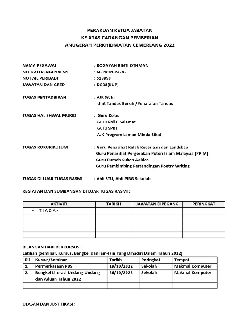 Borang APC 2022 | PDF