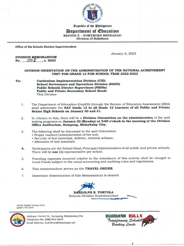 DM No. 008 S. 2023 | PDF