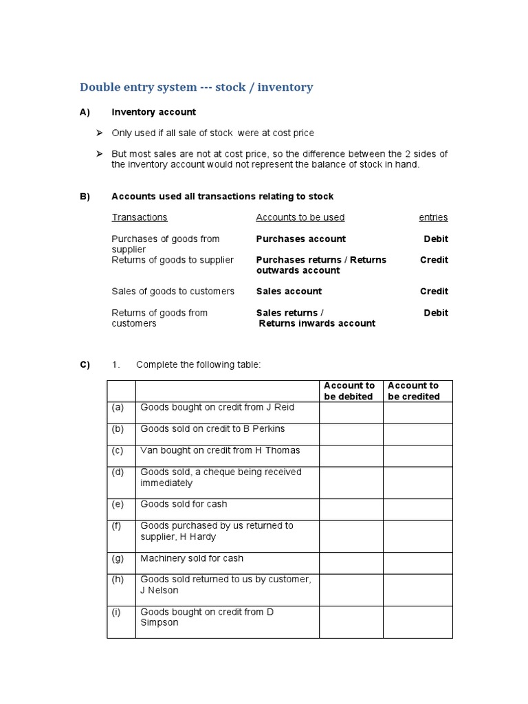 Chapter 1 Double Entry System-Stock | PDF | Finance & Money Management ...