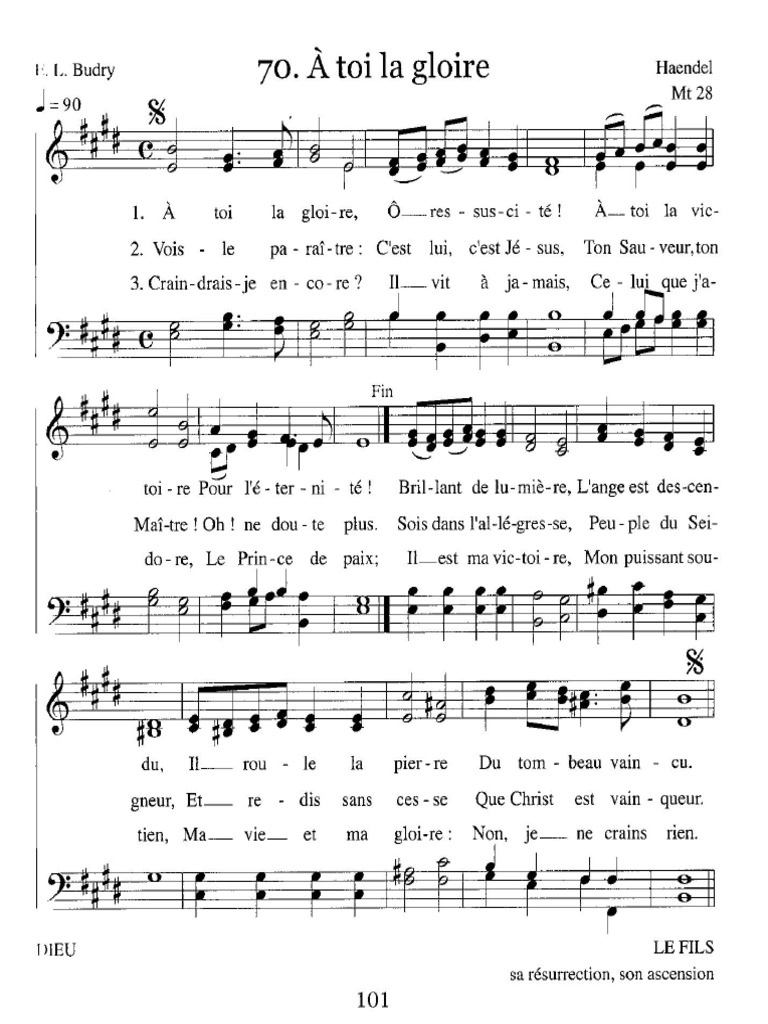 DLG 70 - A Toi La Gloire - Piano | PDF