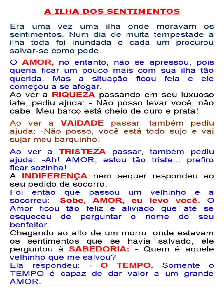 A Ilha Dos Sentimentos | PDF | Amor | Marketing