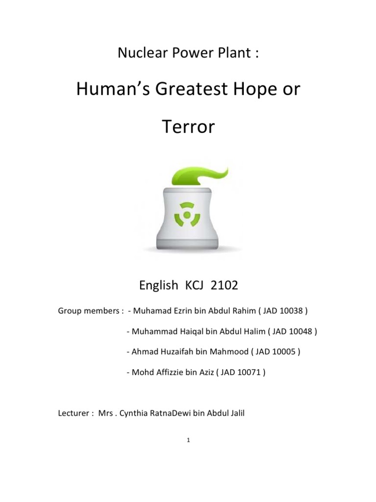 English Thesis - Nuclear Power Plant | PDF | Nuclear And Radiation ...