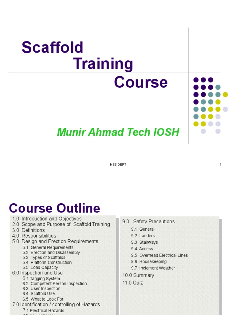Scaffold Safety Training Overview | PDF | Scaffolding | Equipment