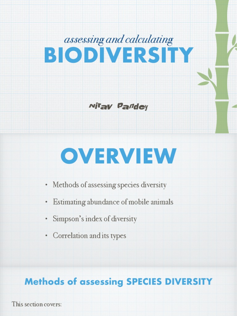 Assessing and Calculating Biodiversity | PDF | Sampling (Statistics) | Spearman's Rank ...