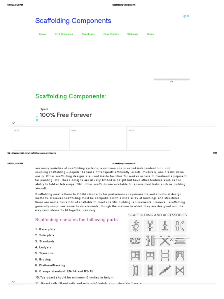 Scaffolding Components | PDF
