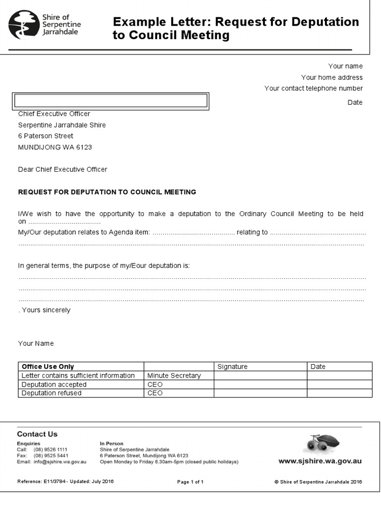 Deputation Request Letter Template-38071 | PDF