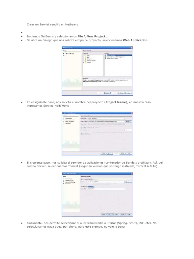 Crear Un Servlet Sencillo en Netbeans | PDF | Páginas del servidor Java | Servlet Java