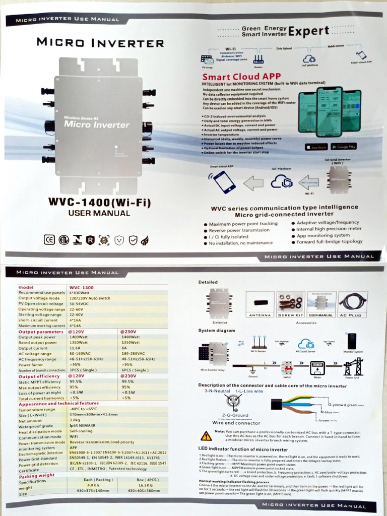 Micro Inverter User Manual Guide | PDF | Power Inverter | Wi Fi