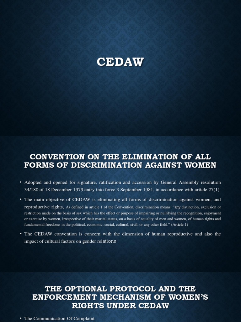 NHIR 424 CEDAW Notes | PDF | Convention On The Elimination Of All Forms ...
