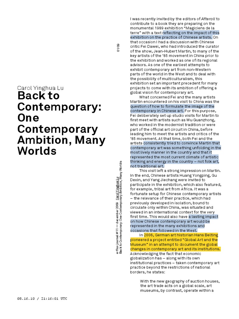 Carol LU Back To Contemporary | PDF | China | World Politics