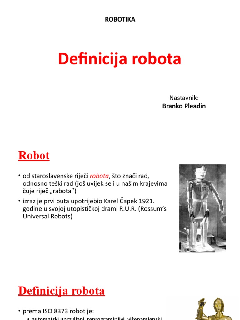 01-Definicija Robota | PDF