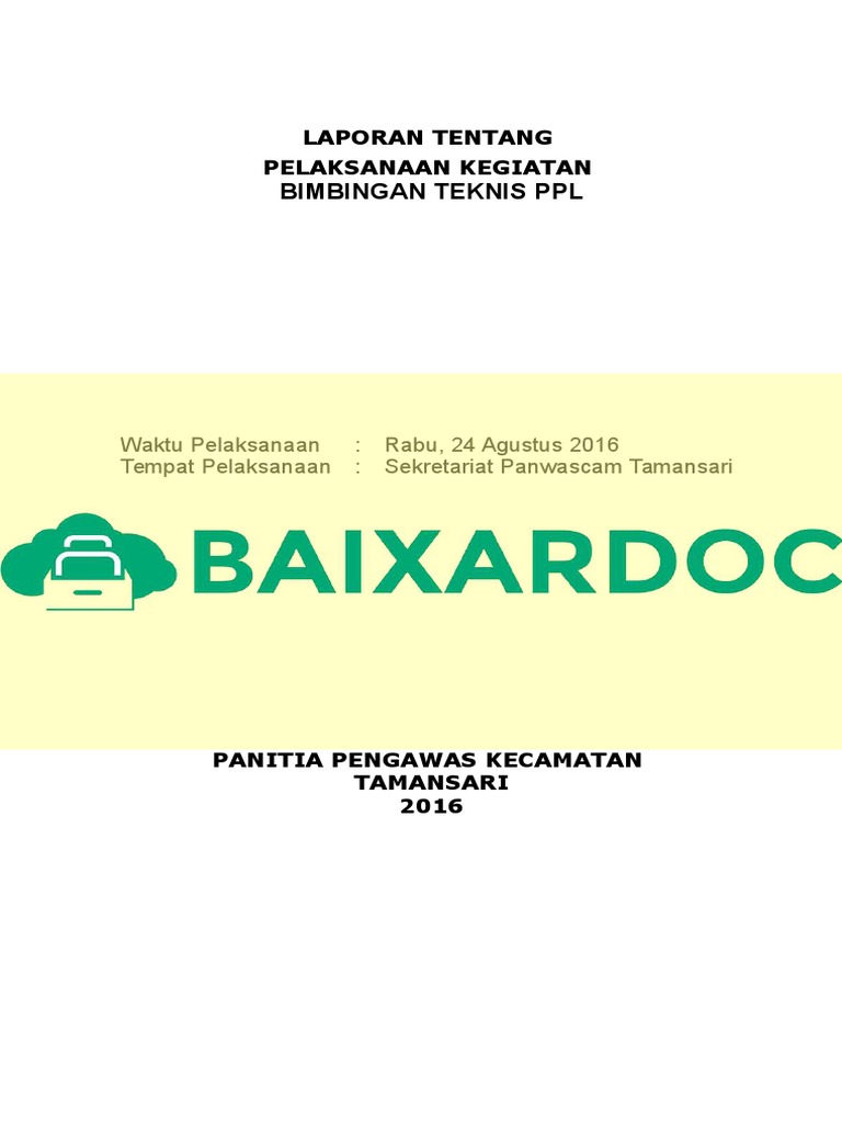 Format Laporan Pelaksanaan Bimtek | PDF