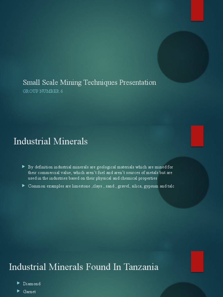 Small Scale Mining Techniques Presentation | PDF | Sodium Carbonate ...