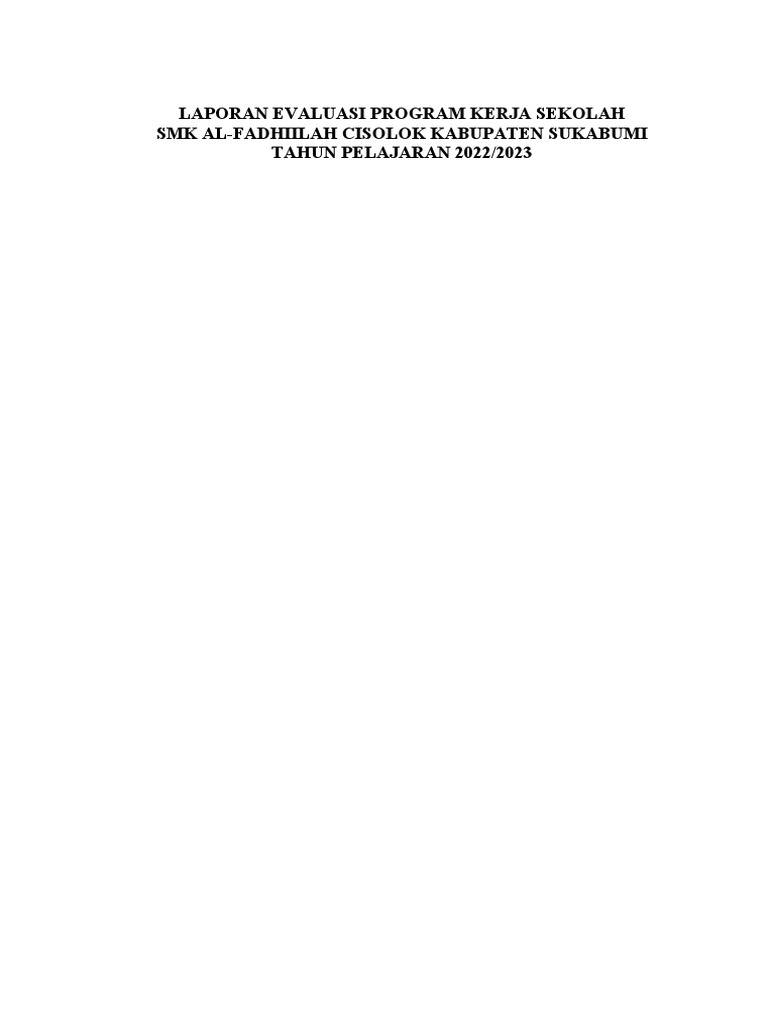 Laporan Evaluasi Kegiatan PKS | PDF