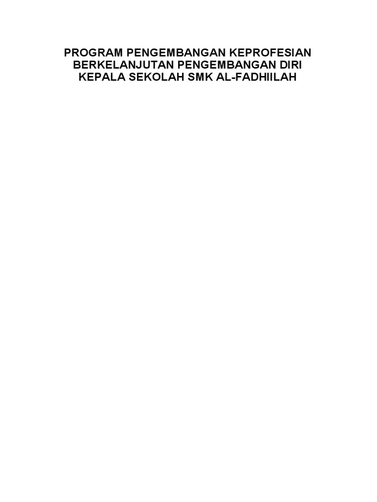 Program Pengembangan Kepsek | PDF