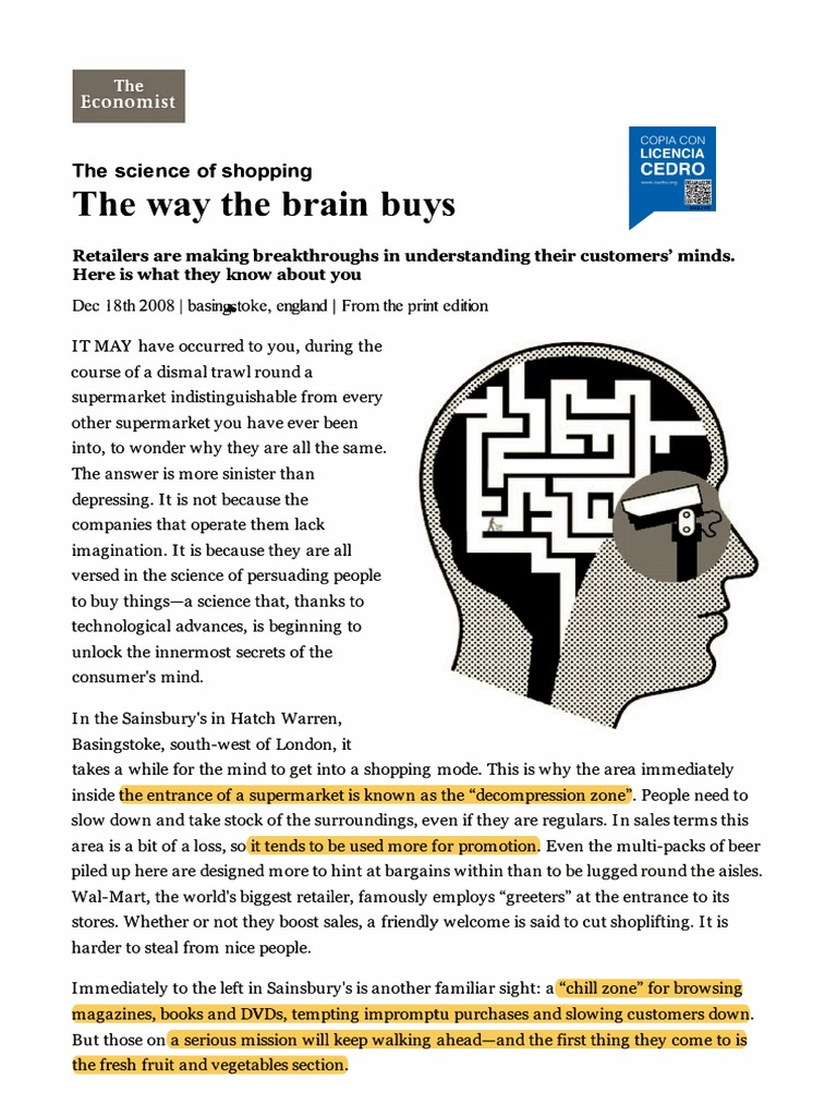 The Science of Shopping. The Way The Brain Buys | PDF | Supermarket ...
