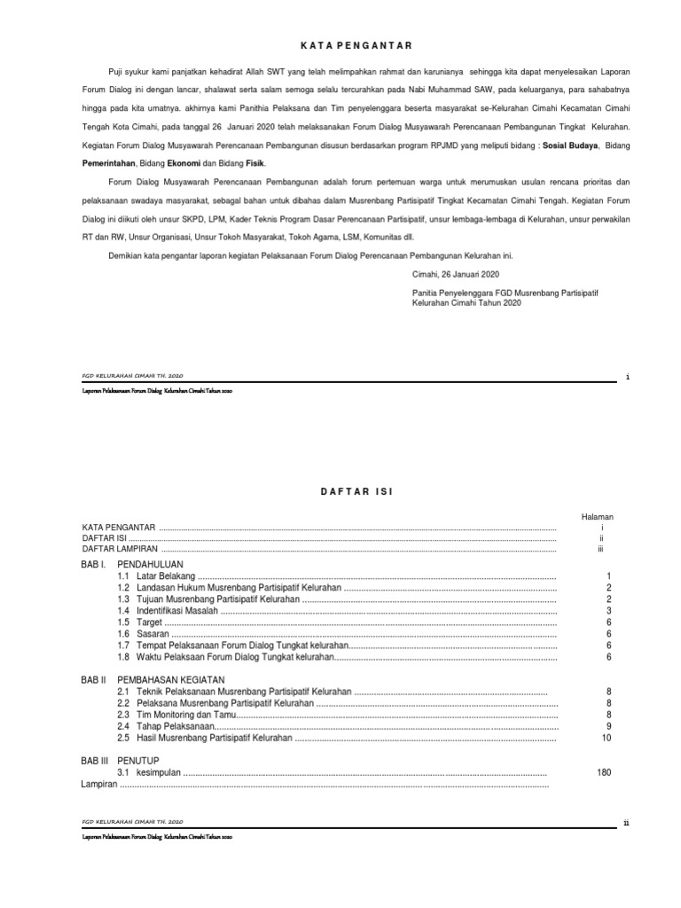 Laporan FGD 2020 | PDF | Bisnis | Pengelolaan Keuangan & Uang