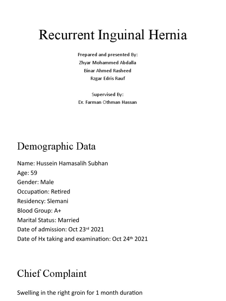Recurrent Inguinal Hernia | PDF | Clinical Medicine | Medicine