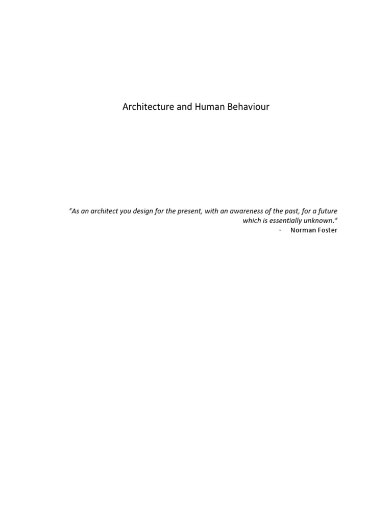 Architecture and Human Behaviour | PDF | Classroom | Teaching Method