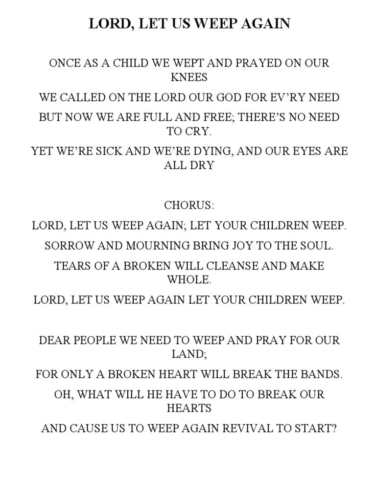 LORD, Let Us Weep Again | PDF | Religion & Spirituality