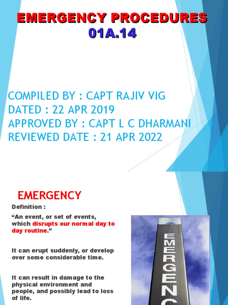 01a.14 - Emergency Procedures | PDF | Water Transport | Shipping