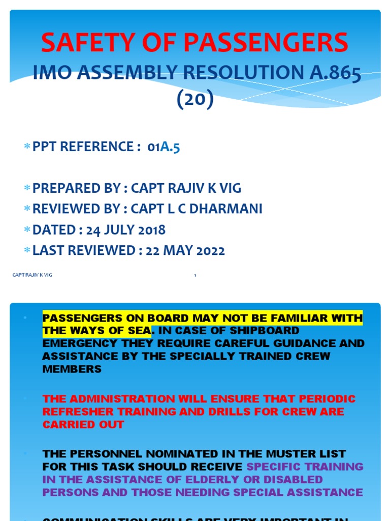 01a.5 - Safety of Passengers | PDF | Emergency Evacuation | Safety