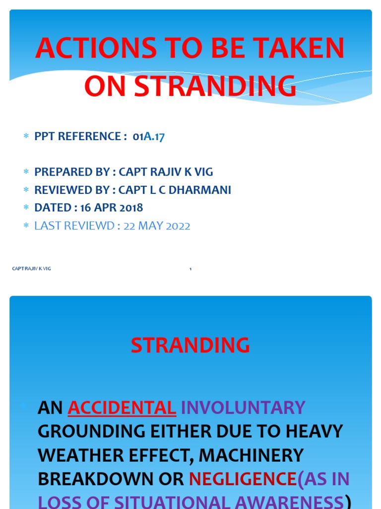 01a.17 - Stranding of Vessel | PDF | Anchor | Ships