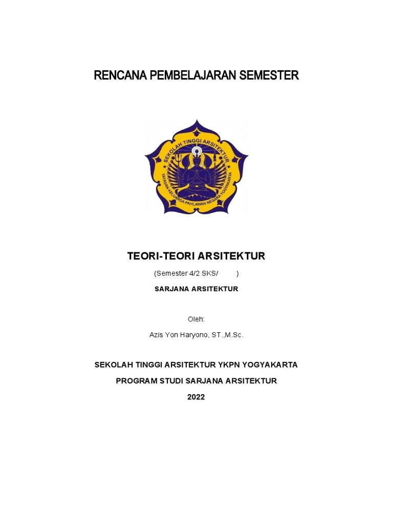 RPS Teori-Teori Arsitektur 2021-2022 | PDF