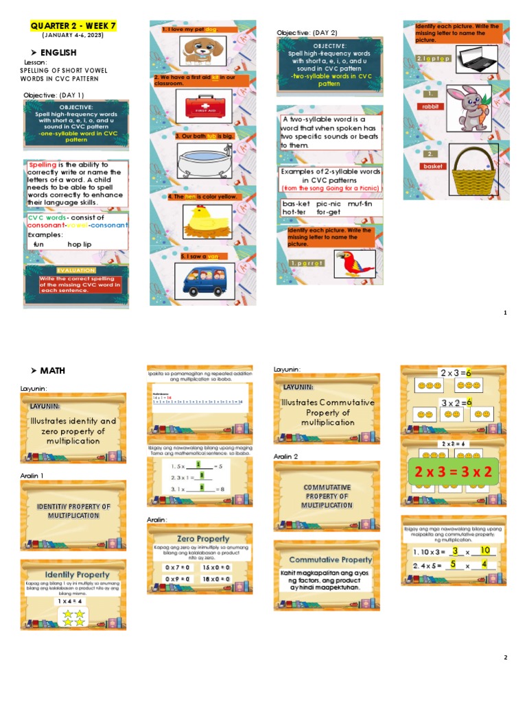 Grade 2 Handouts Week 7 Pdf