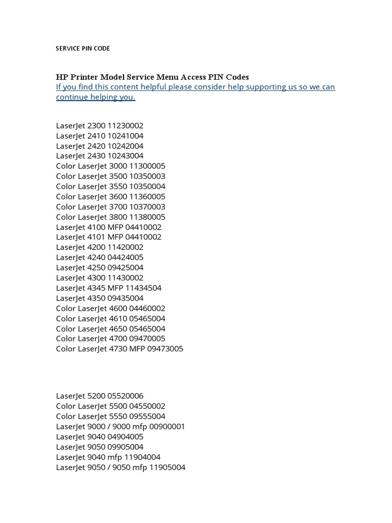 HP Service Pin Code | PDF | Menu (Computing) | Touchscreen
