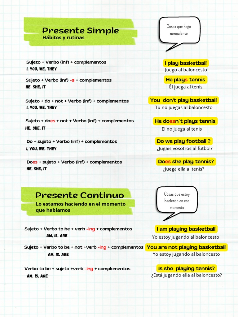 Presente Simple | PDF | Verbo