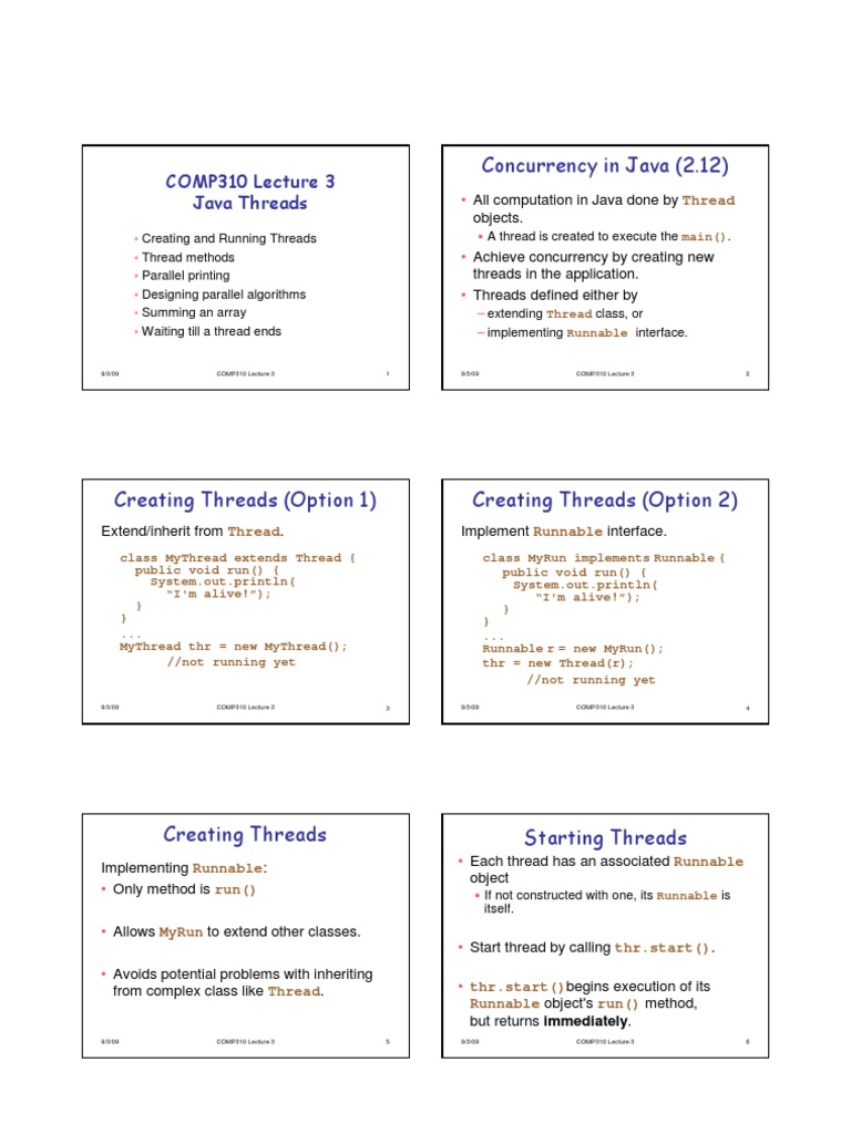 03 Java Threads | PDF | Thread (Computing) | Interface (Computing)