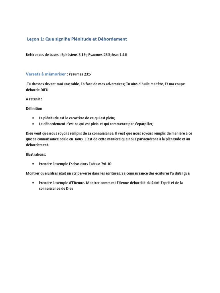 Plénitude et Débordement en Dieu | PDF | Religion et spiritualité