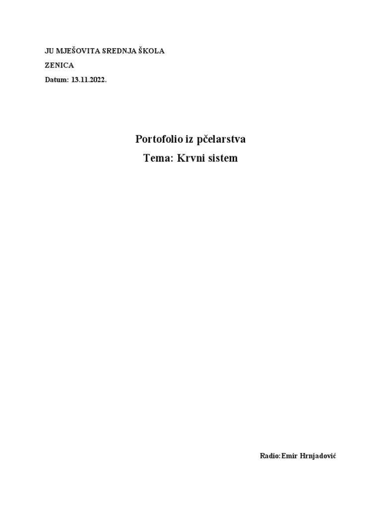 Krvotok Pcela | PDF