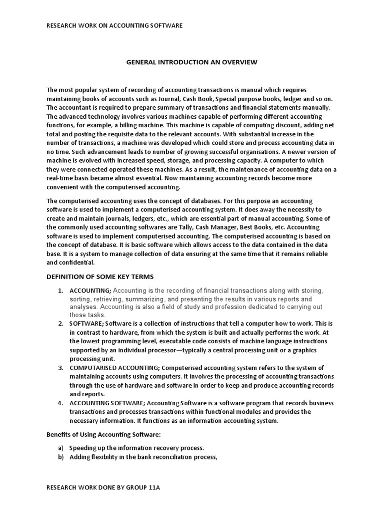 ACCOUNTING SOFTWARE | PDF | Accounts Payable | Quick Books