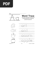 Three Letter Words Tracing Preschool Activity Worksheets 6 | PDF